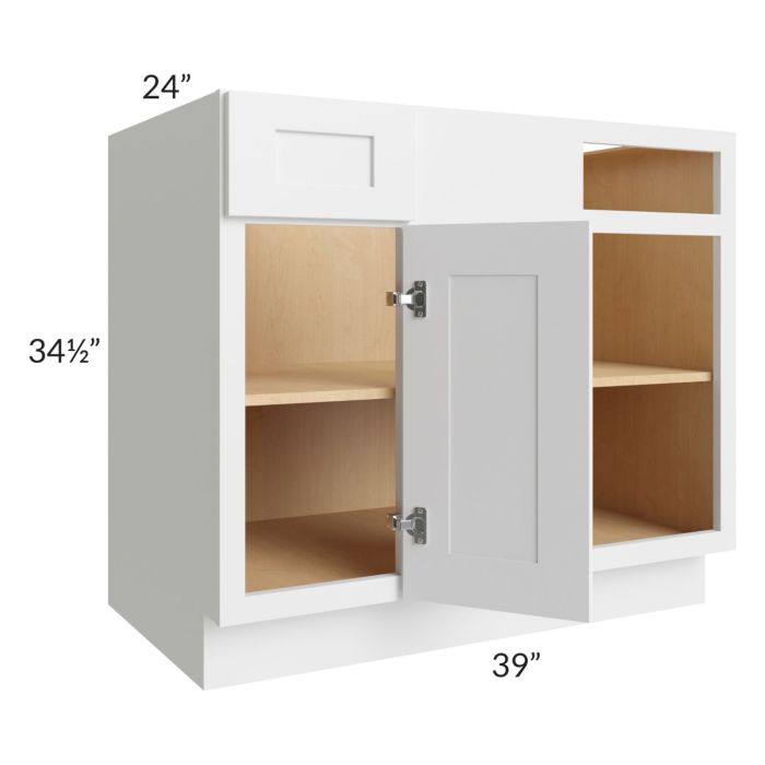 RTA Asheville White Shaker 39" Blind Corner Base Cabinet – Kitchen Oasis