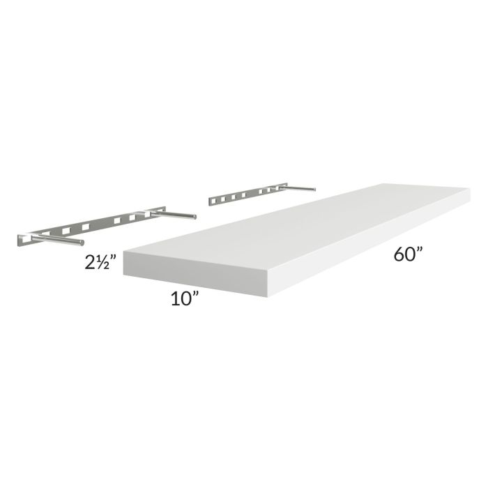 RTA Asheville White Shaker 60" Floating Shelf – Kitchen Oasis