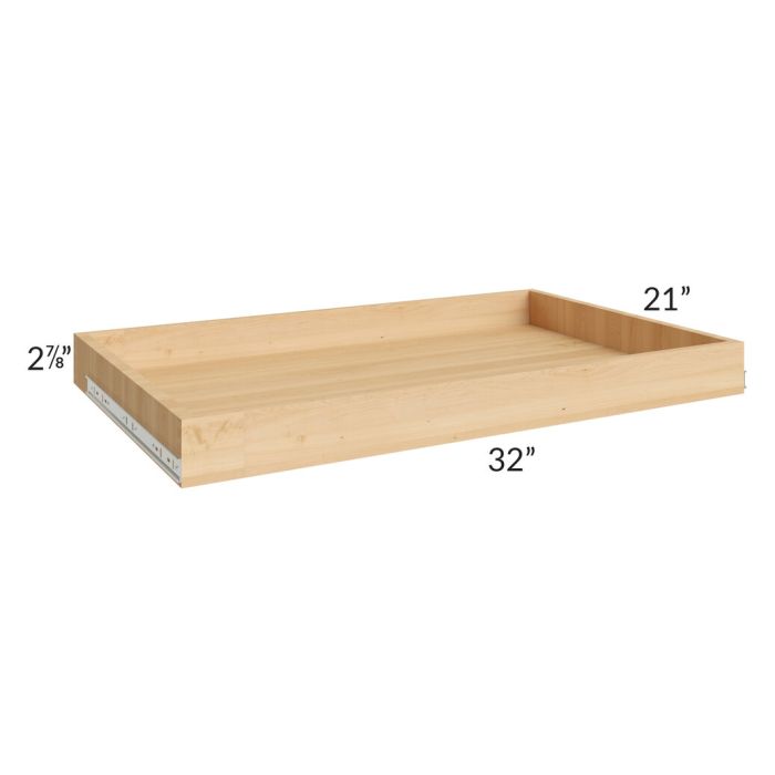 RTA Aspen White Shaker 36" Roll Out Tray with a Dovetailed Drawer Box ...