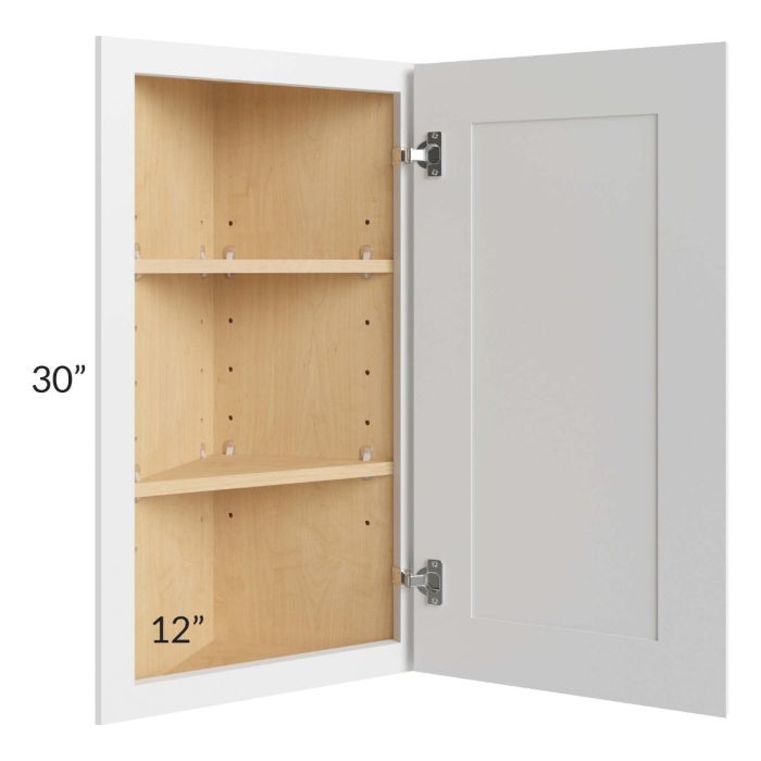 RTA Bayville White 12" x 30" Wall End Angle Cabinet with 1 Decorative ...
