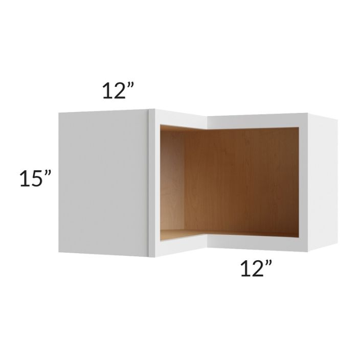 RTA Bayville White 24" x 15" Wall Diagonal Corner Open Cabinet ...