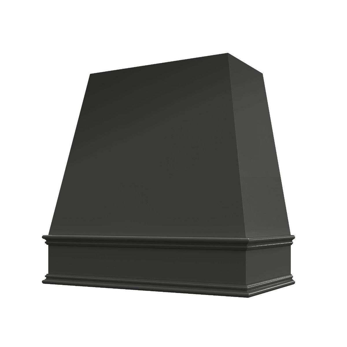 RTA Black Raleigh 30" x 36" Smooth Tapered Hood with Classic Molding ...
