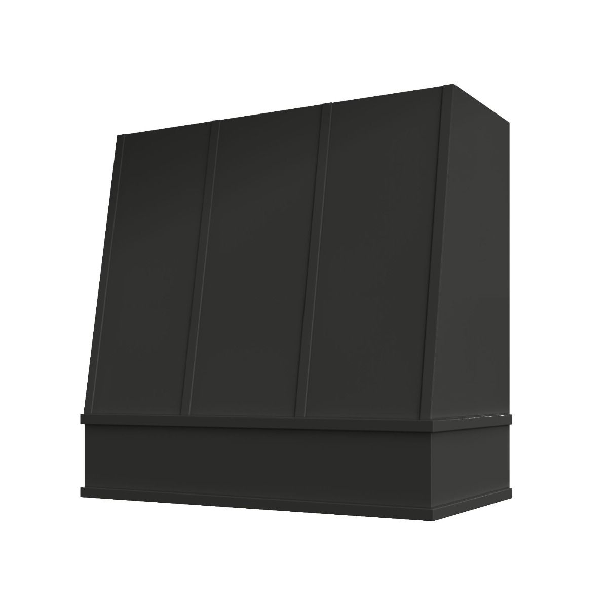 RTA Black Wilmington 30" x 48" Strapped Angled Hood with Block Molding ...