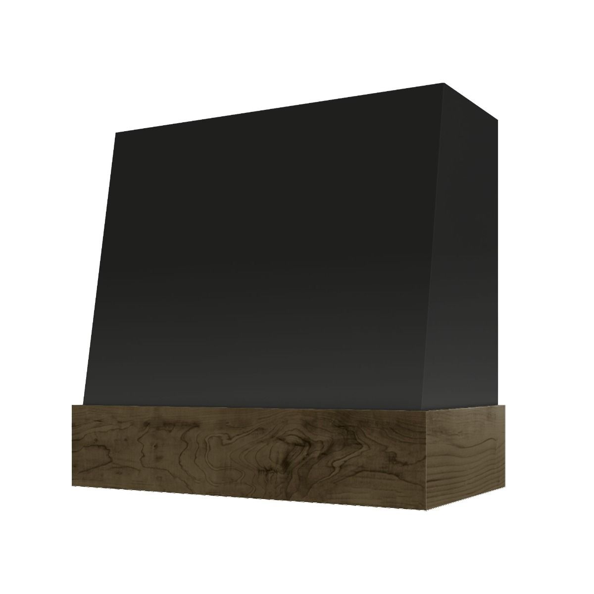 RTA Black Wilmington 42" x 48" Smooth Angled Hood with Chestnut Finish ...