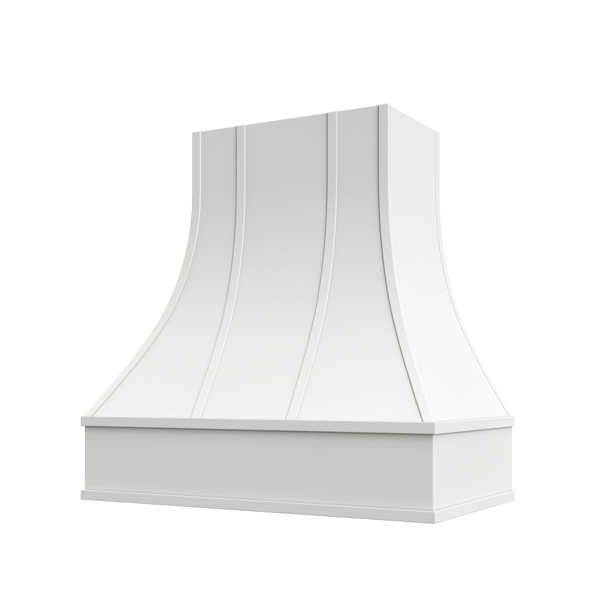 RTA Brilliant White Shaker Asheville 30" x 48" Strapped Curved Hood wi ...