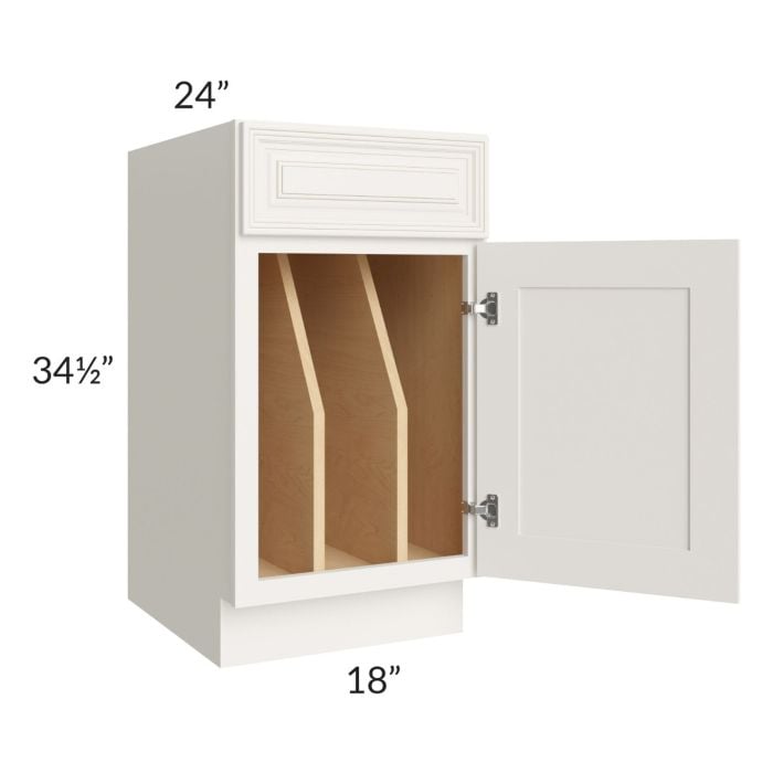 RTA Cambridge Antique White Glaze 18" Tray Divider Base Cabinet with 1 ...
