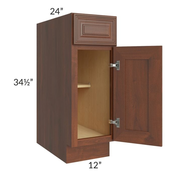 RTA Cambridge Saddle Glaze 12" Base Cabinet with Tray Divider Kit ...