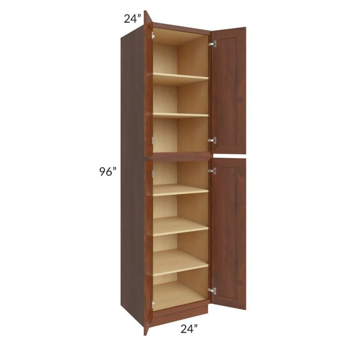 RTA Cambridge Saddle Glaze 24" x 96" x 24" Wall Pantry Cabinet with 1 ...