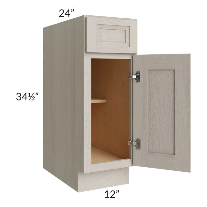 RTA Catalina Mist 12" Base Cabinet with 2 Decorative End Panels and Tr ...