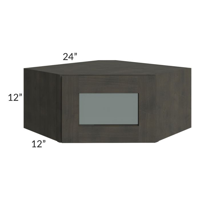 RTA Charcoal Grey Shaker 24" x 12" Decorative Wall Diagonal Corner Cab ...