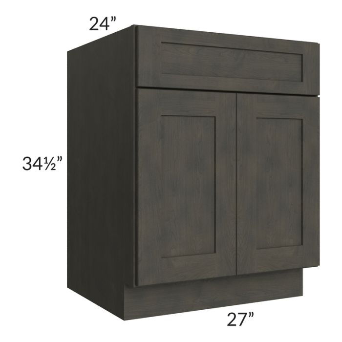 RTA Charcoal Grey Shaker 27" Base Cabinet with 2 Roll Out Trays ...