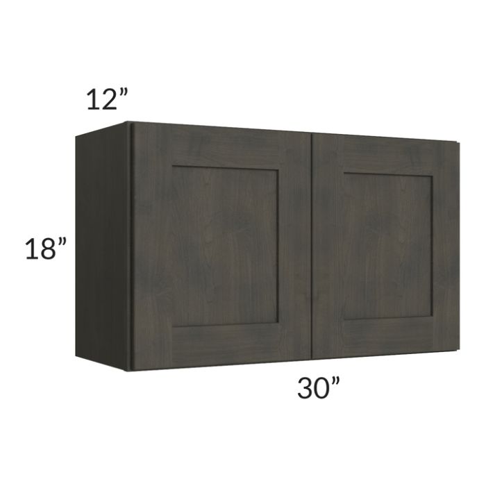 RTA Charcoal Grey Shaker 30" x 18" Wall Cabinet – Kitchen Oasis