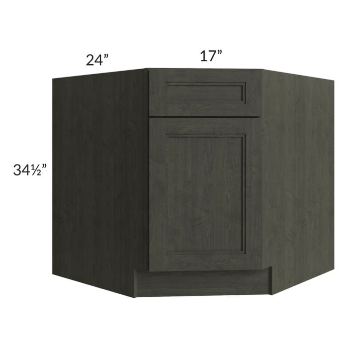 RTA Charlotte Dark Grey 36" Diagonal Corner Sink Base Cabinet with 2 D ...