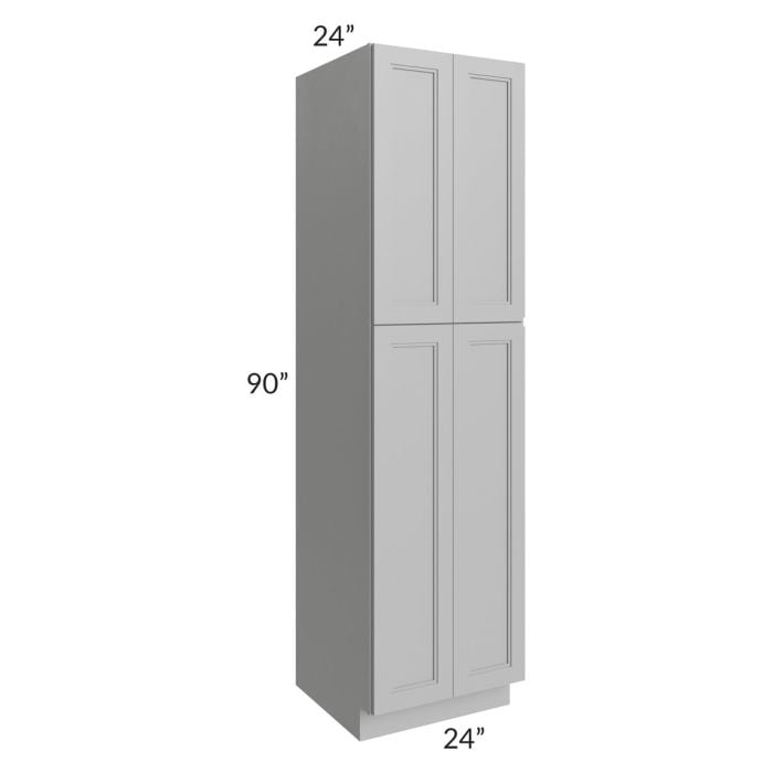 RTA Charlotte Grey 24" x 90" Wall Pantry with 2 Sides Decorative End P ...