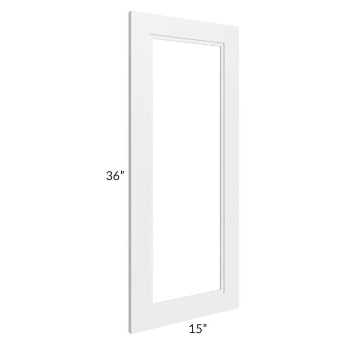 RTA Charlotte White 15" x 36" Glass Door Only (can be used with a 24x3 ...