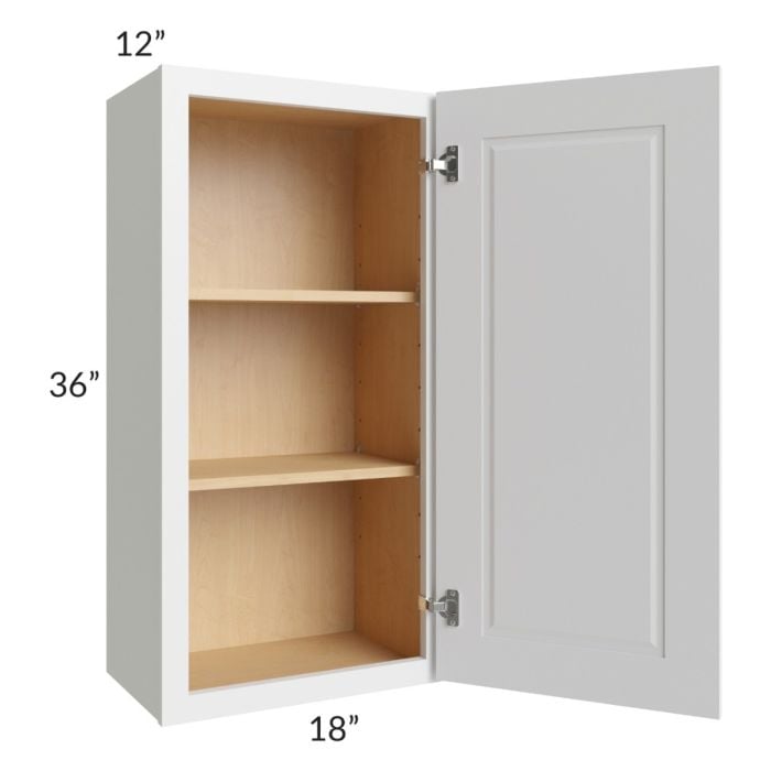 RTA Charlotte White 18" x 36" Wall Cabinet with Glass Door – Kitchen Oasis