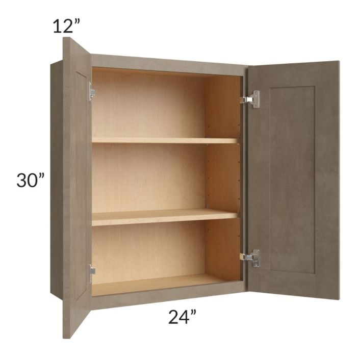 RTA Cobblestone Grey 24" x 30" Wall Cabinet with Glass Door – Kitchen Oasis