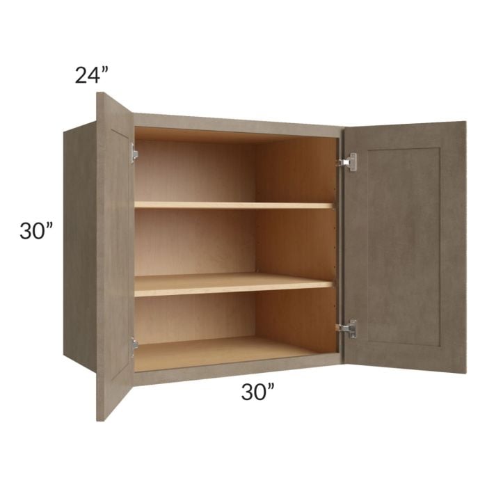 RTA Cobblestone Grey 30" x 30" x 24" Split Pantry Wall Cabinet ...