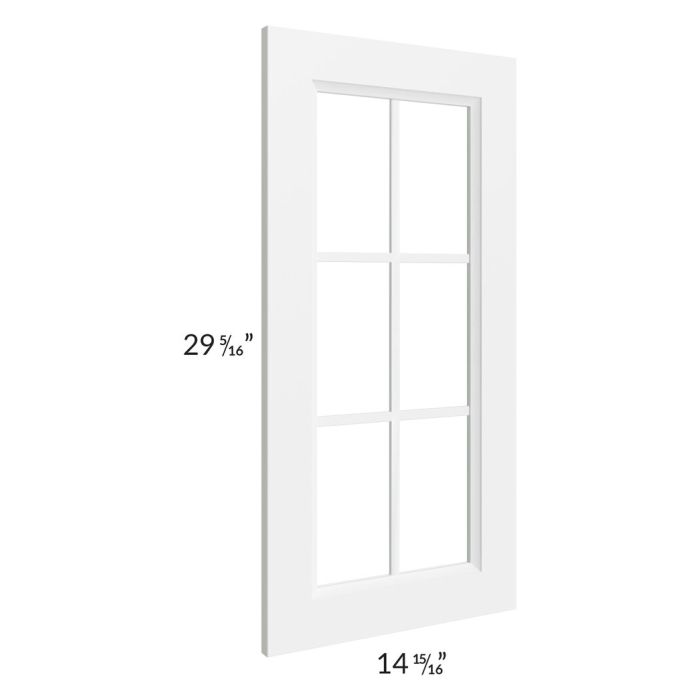 RTA Dakota White 24" x 30" Wall Diagonal Corner Mullion Glass Door Onl ...