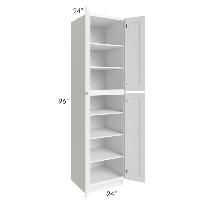 RTA Dakota White 24" x 96" Wall Pantry with 2 Decorative End Panels ...