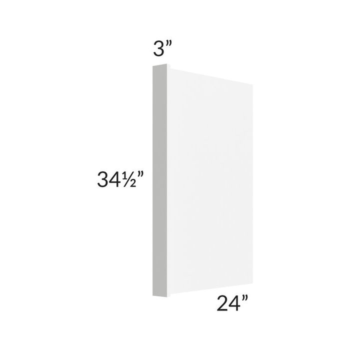 RTA Dakota White Appliance End Panel with a 3" Return – Kitchen Oasis