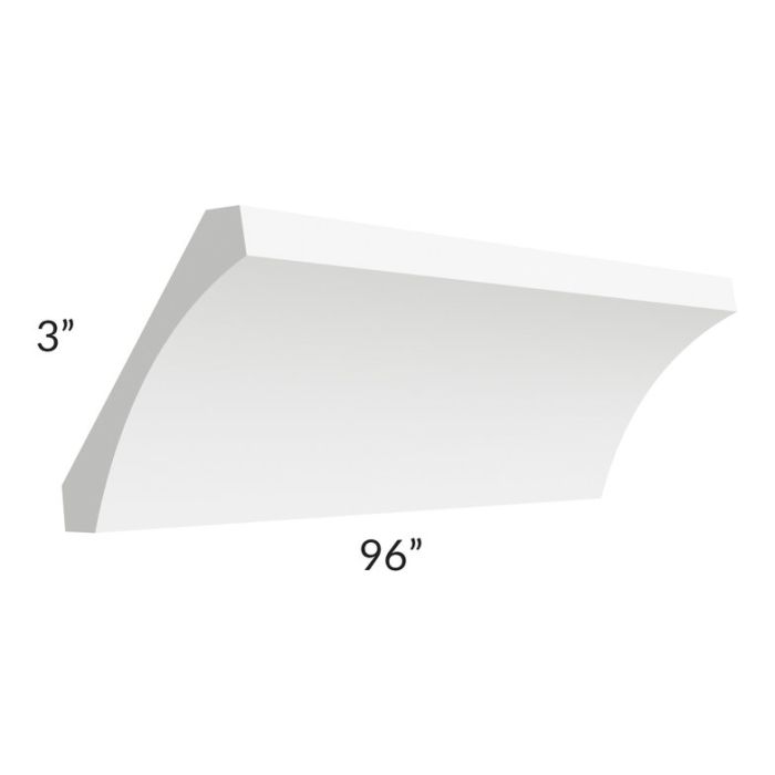 RTA Dakota White Cove Crown Molding - Cut Molding in Half (Two 4ft sec ...