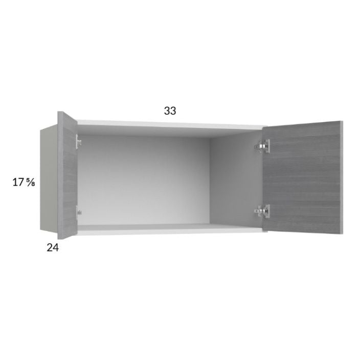 RTA Euro Grey 33" x 17-5/8" x 24" Wall Cabinet with 1 Finished End Pan ...