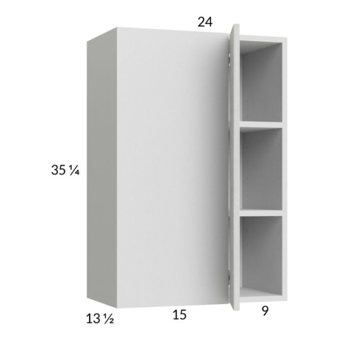 RTA Euro White Grain 24" x 35-1/4" Blind Corner Wall Cabinet with 1 Fi ...
