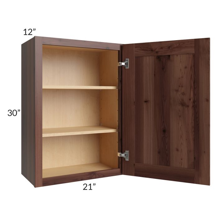 RTA Farmhouse Walnut Shaker 21" x 30" Wall Cabinet – Kitchen Oasis
