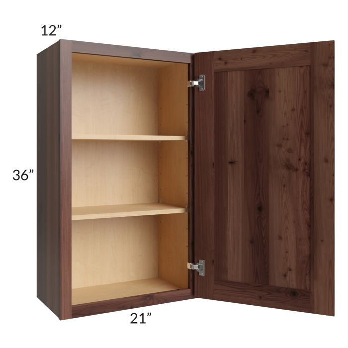 RTA Farmhouse Walnut Shaker 21" x 36" Wall Cabinet – Kitchen Oasis