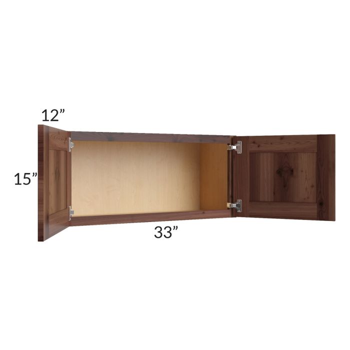RTA Farmhouse Walnut Shaker 33" x 15" Wall Cabinet – Kitchen Oasis