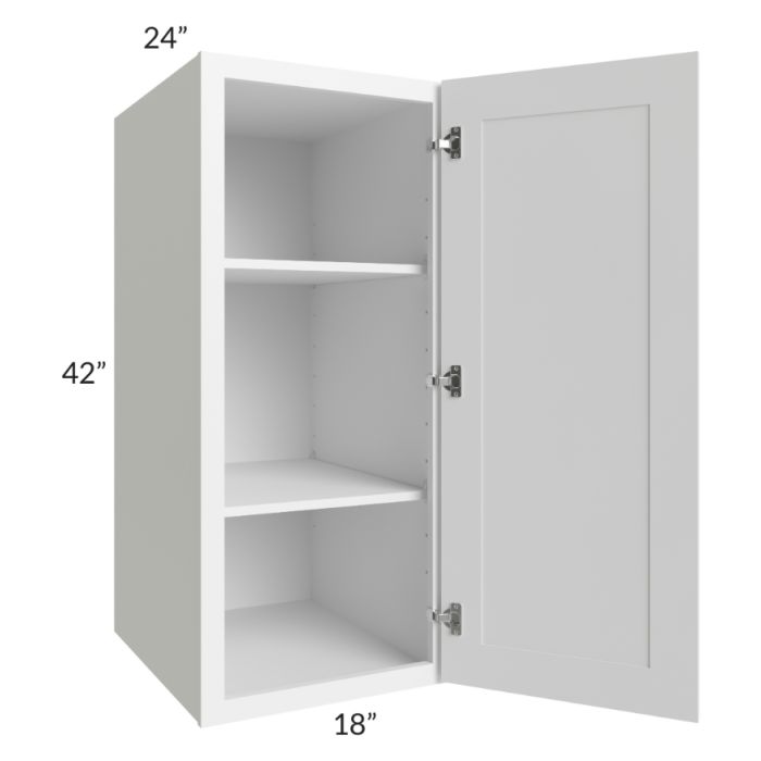 RTA Frosted White Shaker 18" x 42" x 24" Split Pantry Wall Cabinet ...