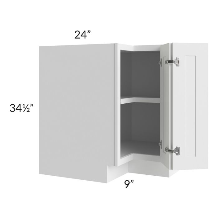RTA Frosted White Shaker 33" Easy Reach Corner Base Cabinet with 2 Dec ...