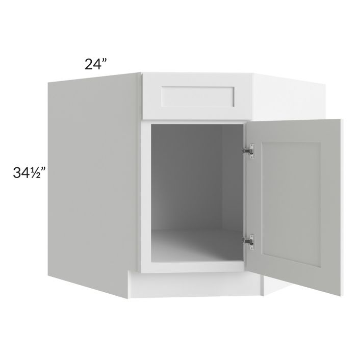 RTA Frosted White Shaker 36" Diagonal Corner Sink Base Cabinet ...