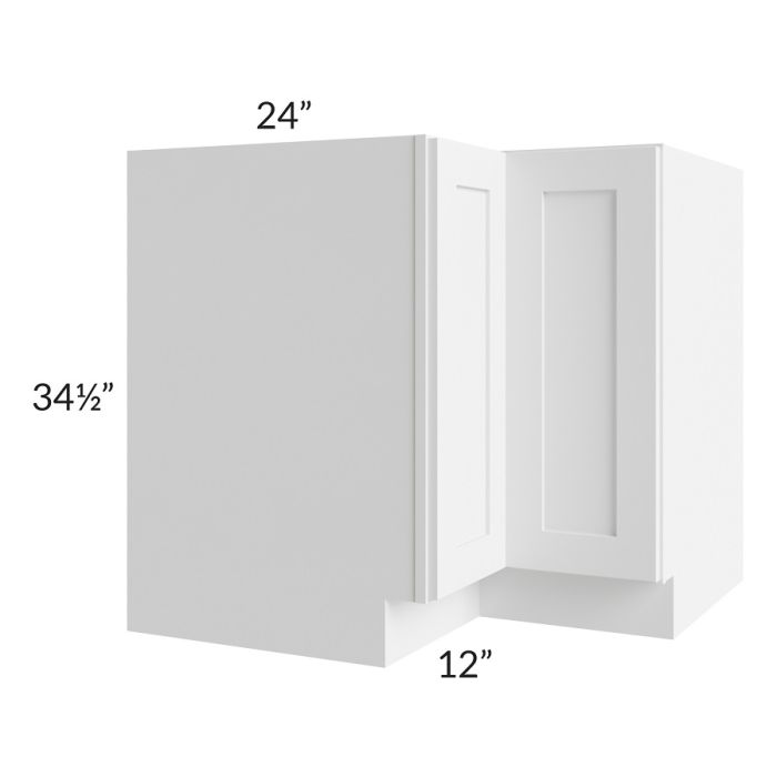 RTA Frosted White Shaker 36" Easy Reach Corner Base Cabinet with 2 Dec ...