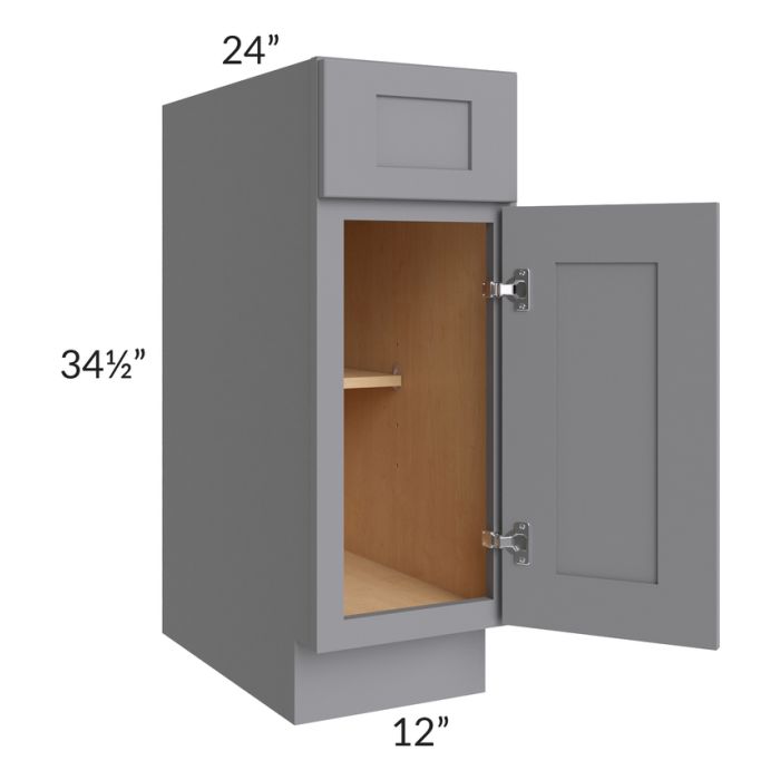 RTA Graphite Grey Shaker 12" Base Cabinet with Tray Divider Kit ...
