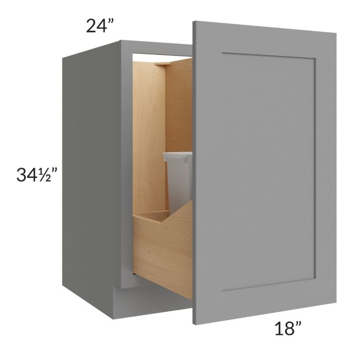 RTA Graphite Grey Shaker 18" Full Height Door Base Cabinet with Double ...