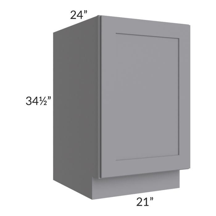 RTA Graphite Grey Shaker 21" Full Height Door Base Cabinet with 2 Roll ...