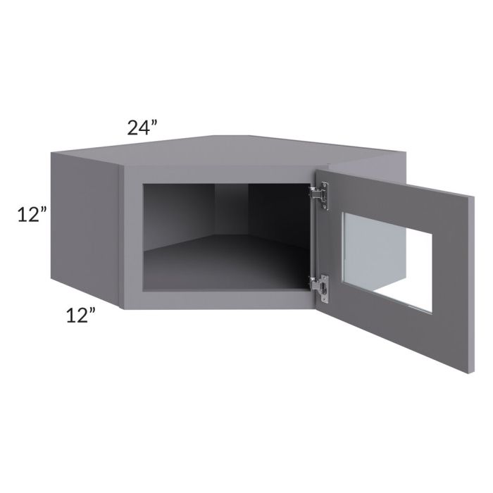RTA Graphite Grey Shaker 24" x 12" Decorative Wall Diagonal Corner Cab ...