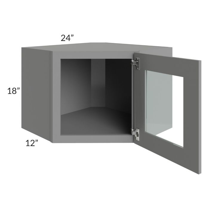 RTA Graphite Grey Shaker 24" x 18" Decorative Wall Diagonal Corner Cab ...
