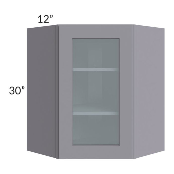 RTA Graphite Grey Shaker 24" x 30" Wall Diagonal Corner Cabinet (Prepp ...