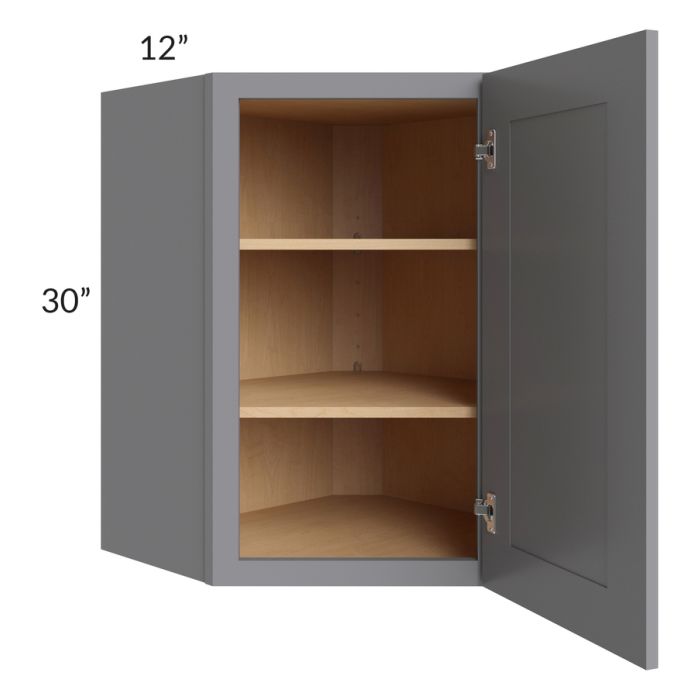 RTA Graphite Grey Shaker 24" x 30" Wall Diagonal Corner Cabinet ...