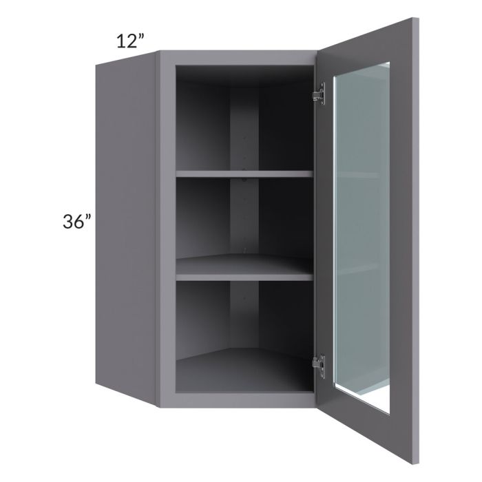 RTA Graphite Grey Shaker 24" x 36" Wall Diagonal Corner Cabinet (Prepp ...