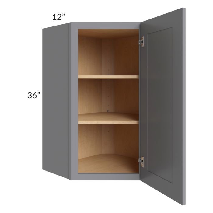 RTA Graphite Grey Shaker 24" x 36" Wall Diagonal Corner Cabinet ...