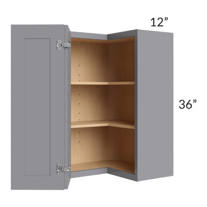 RTA Graphite Grey Shaker 24" x 36" Wall Easy Reach Cabinet with 2 Deco ...