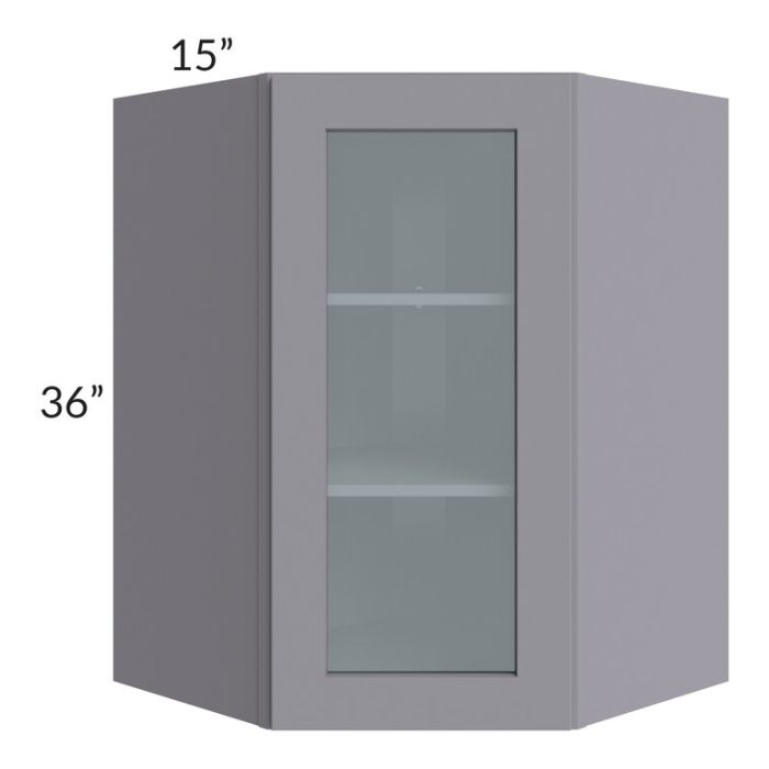 RTA Graphite Grey Shaker 27" x 36" Wall Diagonal Corner Cabinet (Prepp ...