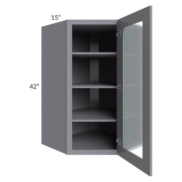 RTA Graphite Grey Shaker 27" x 42" Wall Diagonal Corner Cabinet (Prepp ...