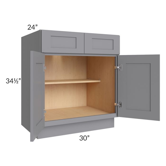RTA Graphite Grey Shaker 30" Base Cabinet with 2 Roll Out Trays ...
