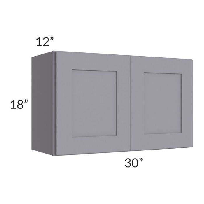 RTA Graphite Grey Shaker 30" x 18" Wall Cabinet with 1 Decorative End ...
