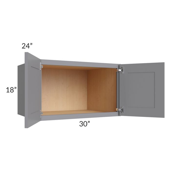 RTA Graphite Grey Shaker 30" x 18" x 24" Wall Cabinet – Kitchen Oasis
